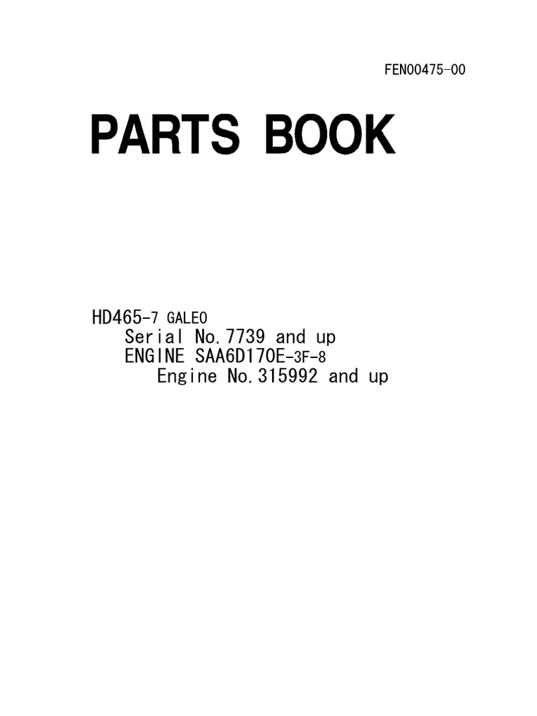 HD465-7 Engine Parts Manual | PDF | Axle | Brake