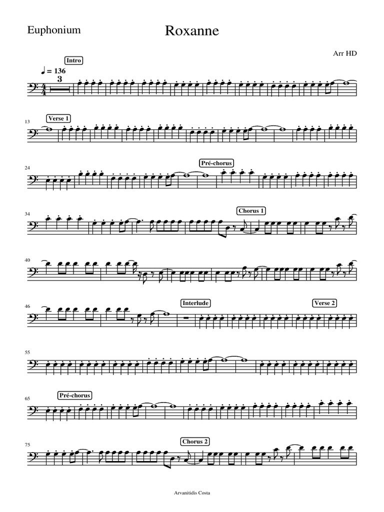 Roxanne Euphonium | PDF | Song Structure | Song Forms