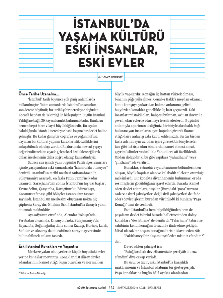 Istanbulda Yasama Kulturu Eski Insanlar Eski Evler 126 | PDF