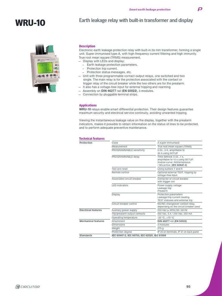 FT Wru-10 en | Download Free PDF | Relay | Transformer