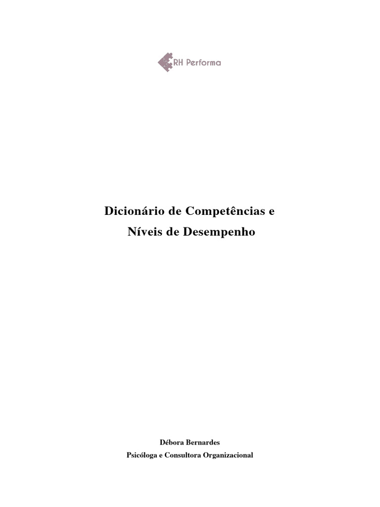 02_Dicionário de Competências e Níveis de Desempenho | PDF | Competência (Recursos Humanos ...