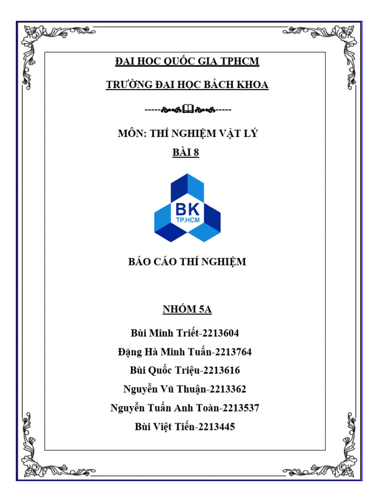 Báo Cáo TNVL-Bài 8-Nhóm 5A | PDF
