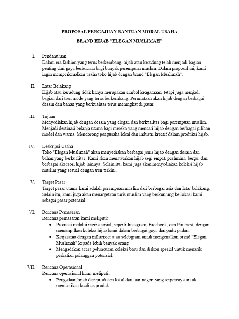 Proposal Dana Hijab | PDF | Bisnis