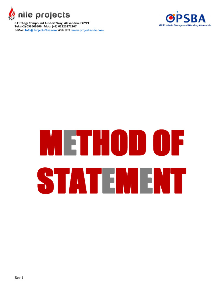 Method of Statement Mos | PDF | Personal Protective Equipment | Welding
