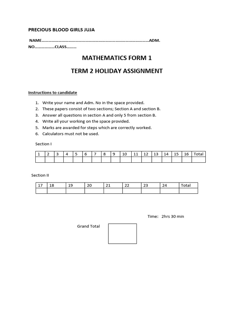 Mathematics-Form-1 2024 | Download Free PDF | Arithmetic