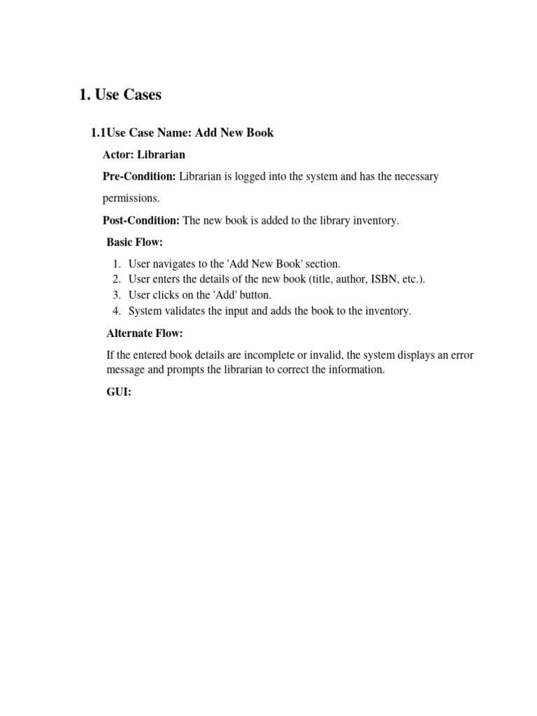 Use Cases | PDF | Books | Graphical User Interfaces