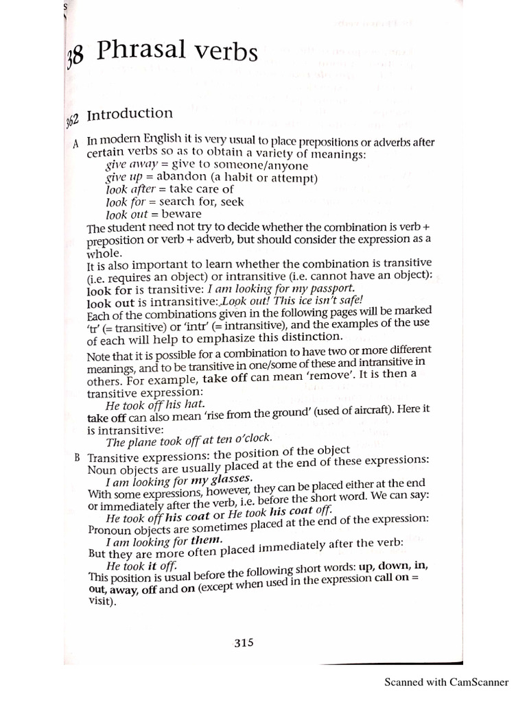 Phrasal Verbs Thomson and Martinet PDF | PDF