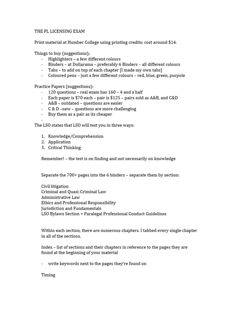 The PL Licensing Exam | PDF | Career & Growth