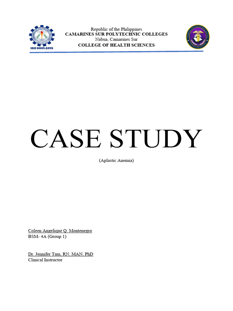 Case Study Output Aplastic Anemia | PDF | Bone Marrow | Hematopoietic ...