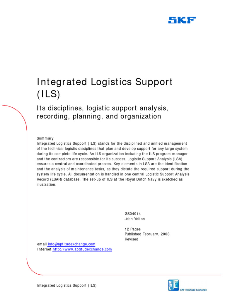 Integrated Logistics Support | PDF | Reliability Engineering | Systems ...