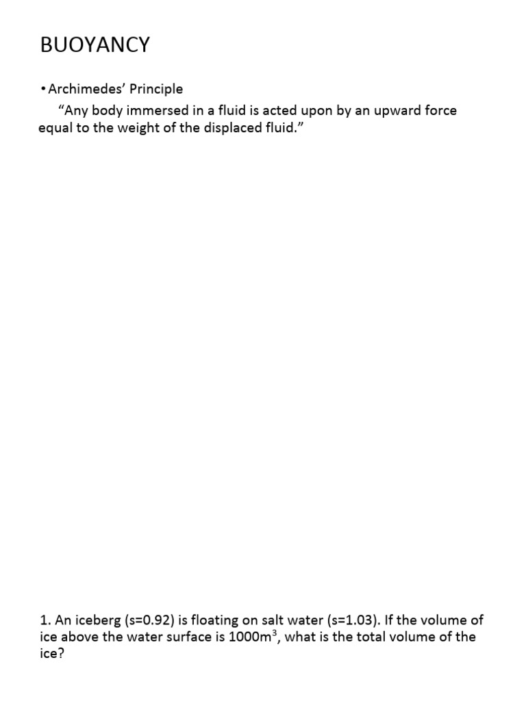 Bouyancy | PDF