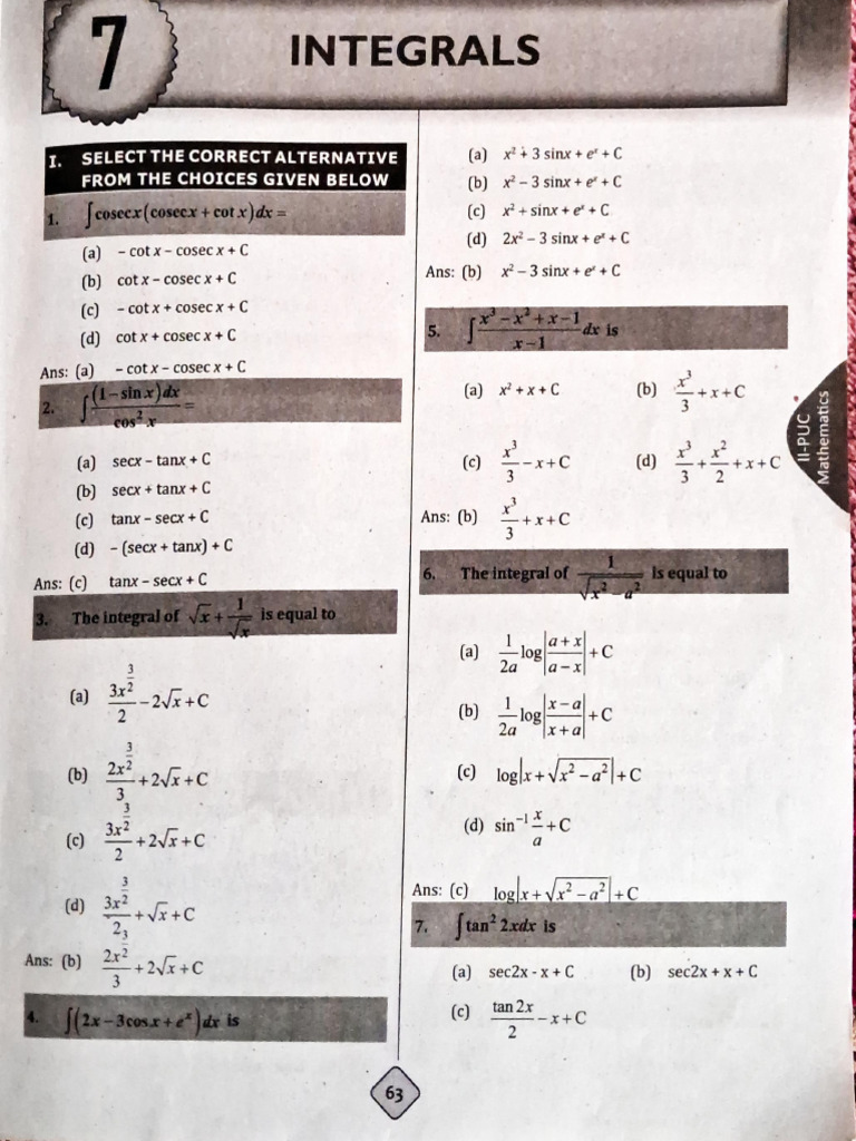 Integrals | PDF