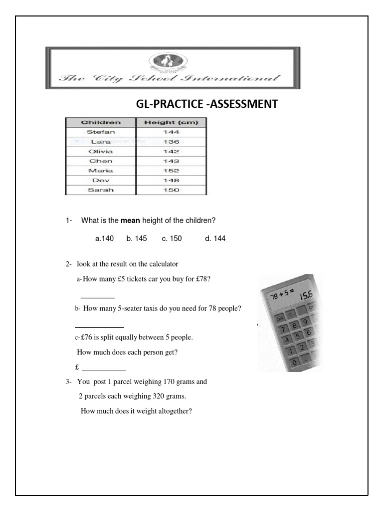 Year 6 - GL Assessment Practice Sheet | PDF