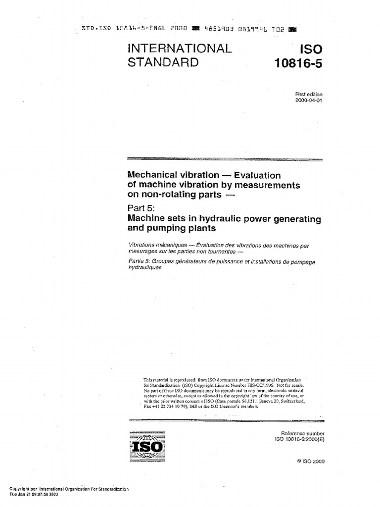 ISO 10816-5 - 2000 - Machine Sets in Hydraulic Power Generating and ...
