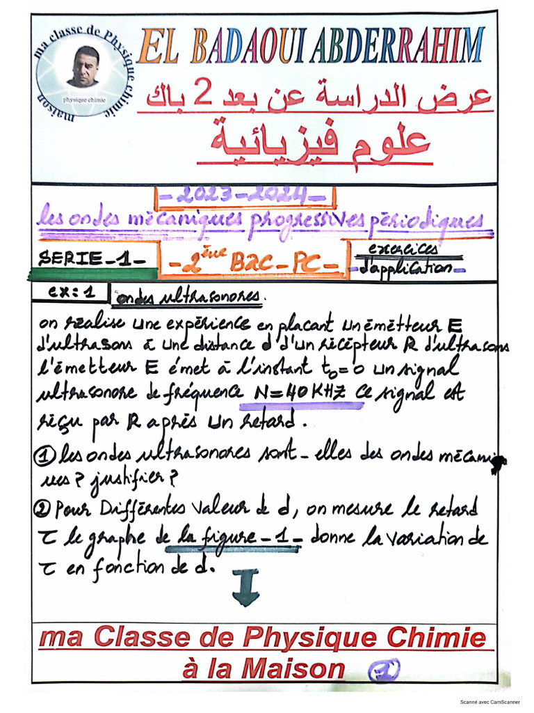série --1--- exercices d applicatios les ondes périodiques prof El ...