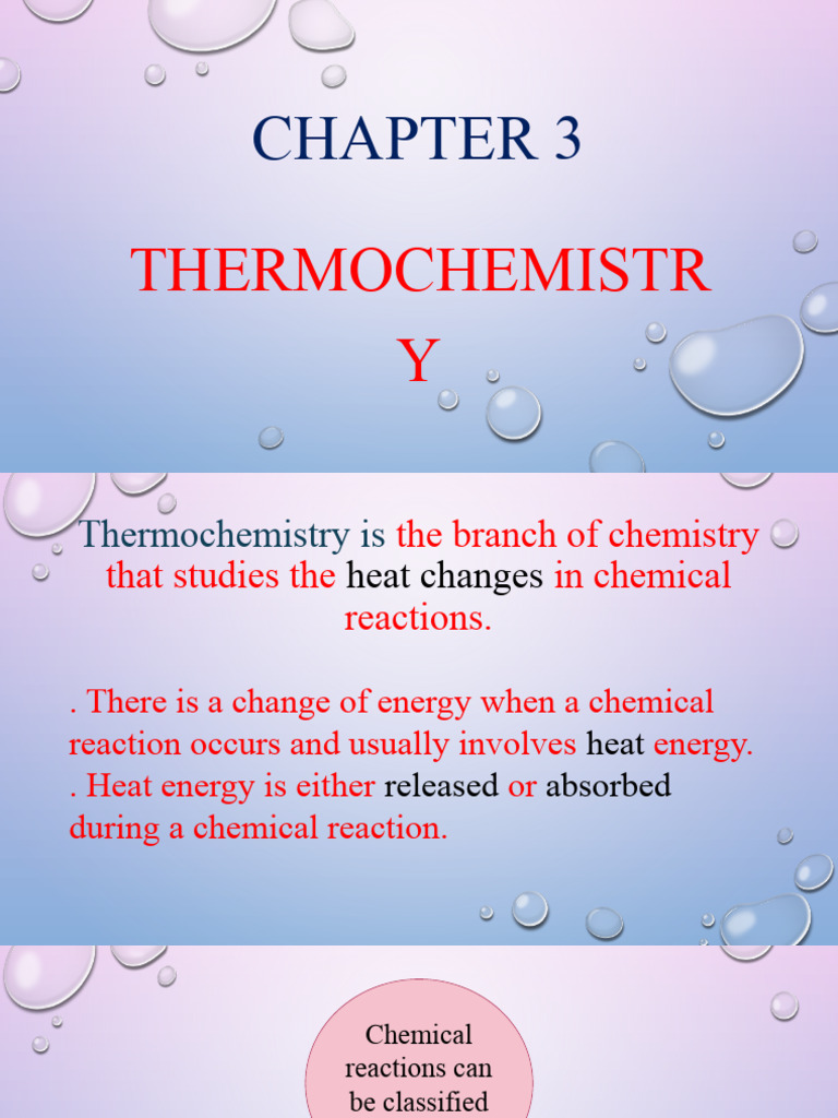 Chapter 3 Thermochemistry | PDF | Chemical Reactions | Fuels
