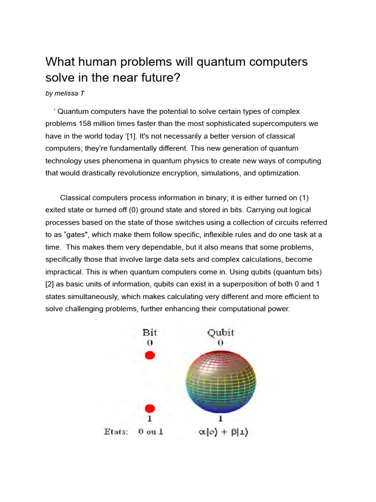 Quantum computer essay | PDF | Quantum Computing | Quantum Mechanics
