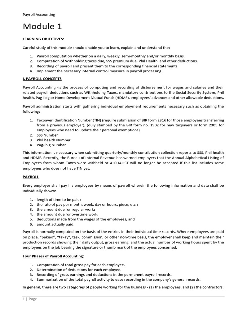 Module 1 Cat Level 3 | Download Free PDF | Payroll Tax | Payroll