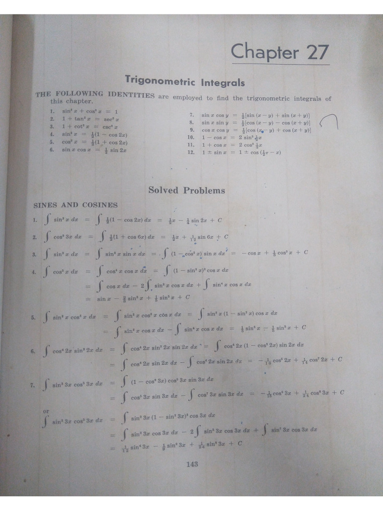 Trigonometric Integral | PDF