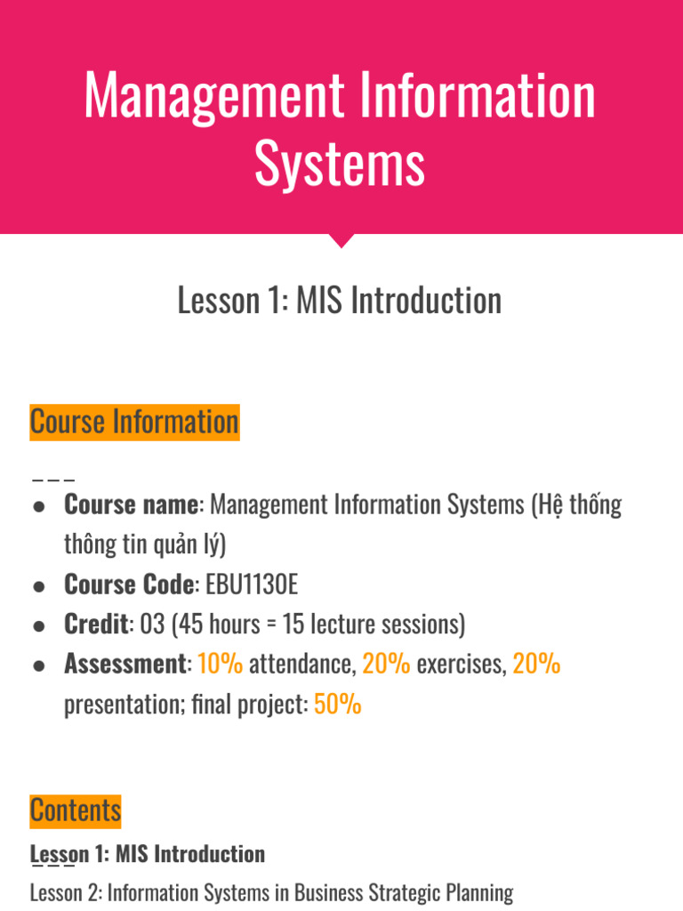 Introduction to Management Information Systems | PDF | Information ...