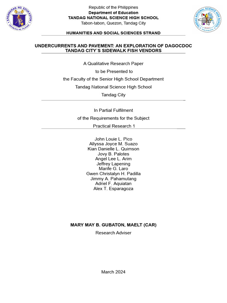 Practical Research 1 - Updated | PDF | Aquaculture | Methodology