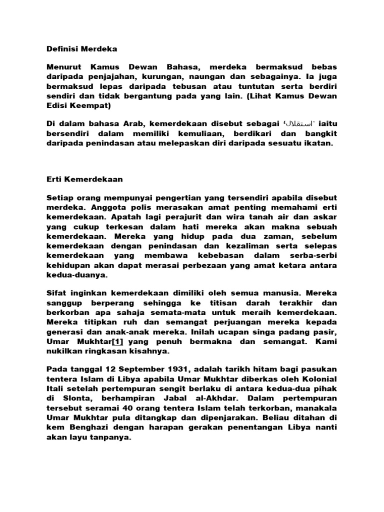 Definisi Merdeka | PDF