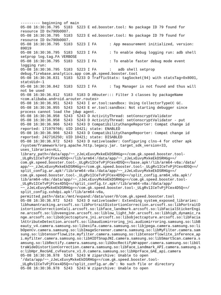 Com - Gk.speed - Booster.tool Logcat | PDF | Text File | Android (Operating System)