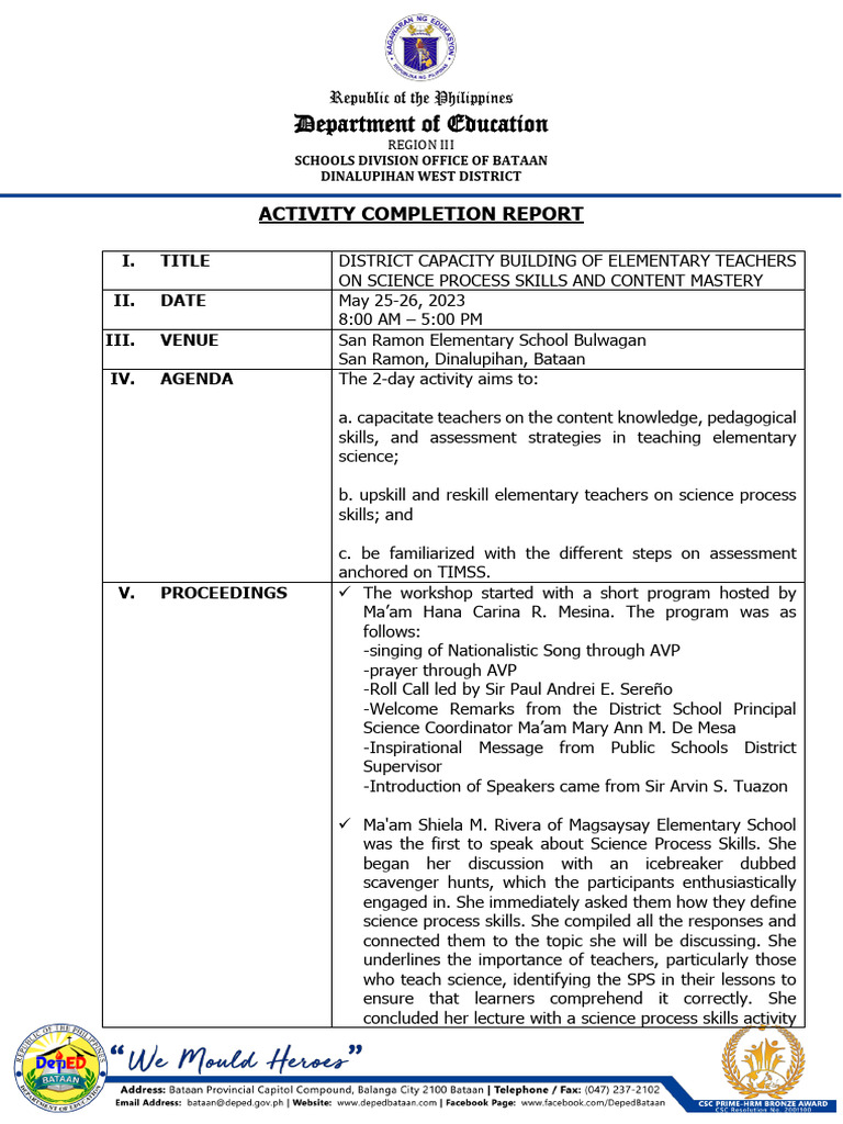 ACR - Capacity Building in Science - DinWest | PDF | Teachers ...