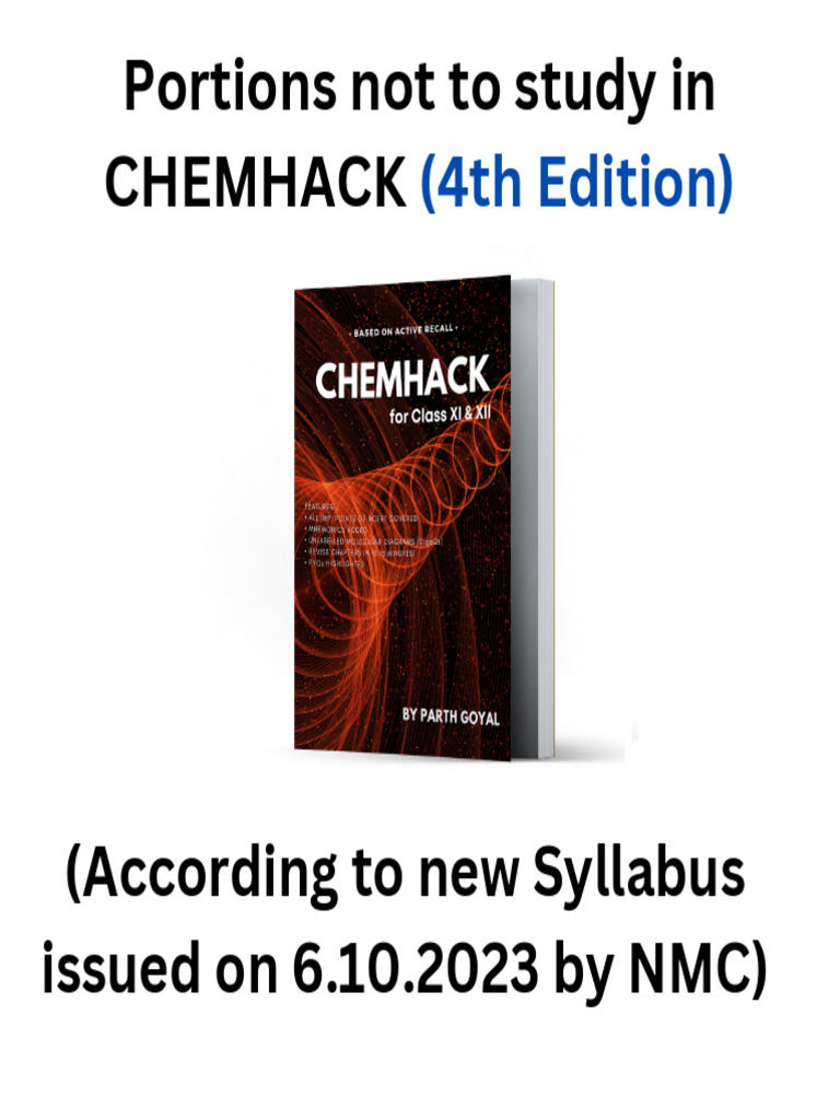 Excluded Topics in CHEMHACK 4th Edition | PDF | Teaching Methods ...