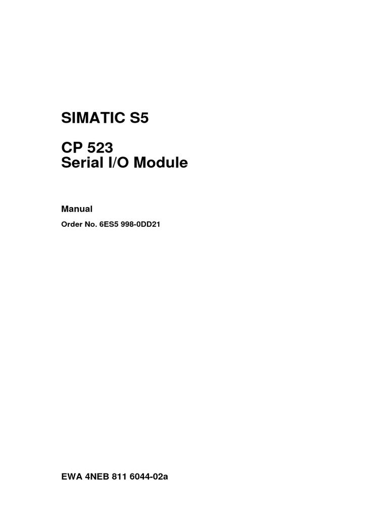 CP 523 Serial IO Module Manual | PDF | Computer Terminal | Programmable Logic Controller