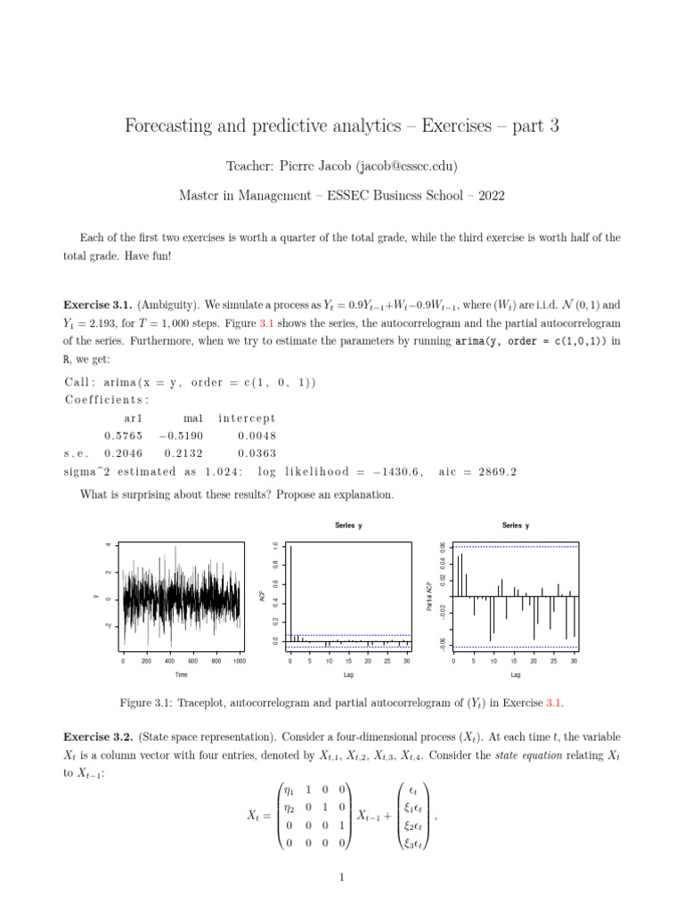 Forecasting MiM Exercises Part3 | PDF | Autoregressive Integrated Moving Average | Statistical ...