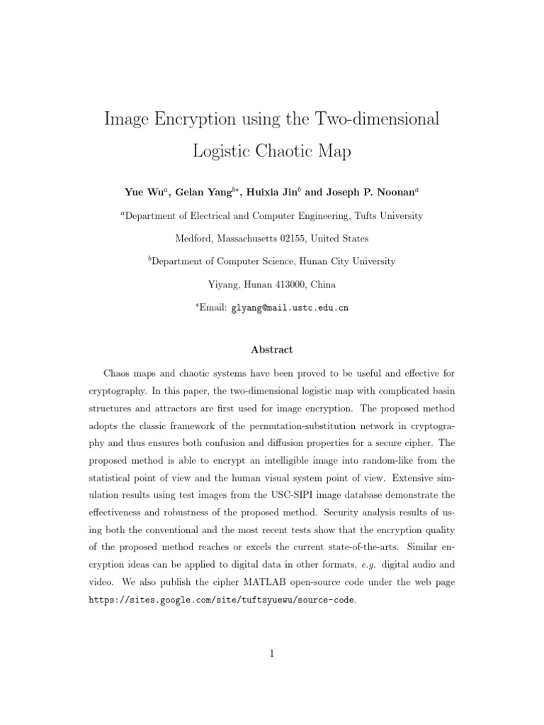 Image Encryption Using The Two-Dimensional | PDF | Cryptography | Chaos ... Image Encryption Using The Two-Dimensional | PDF | Cryptography | Chaos ...