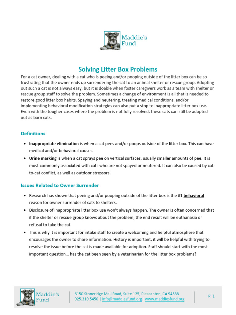 Educational Handout - Solving Litter Box Problems | Download Free PDF ...