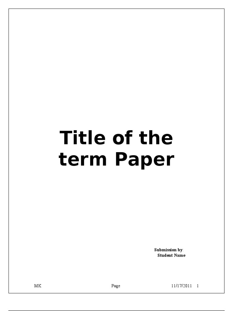 Term Paper Skeleton For Submission' | PDF | Finance & Money Management ...
