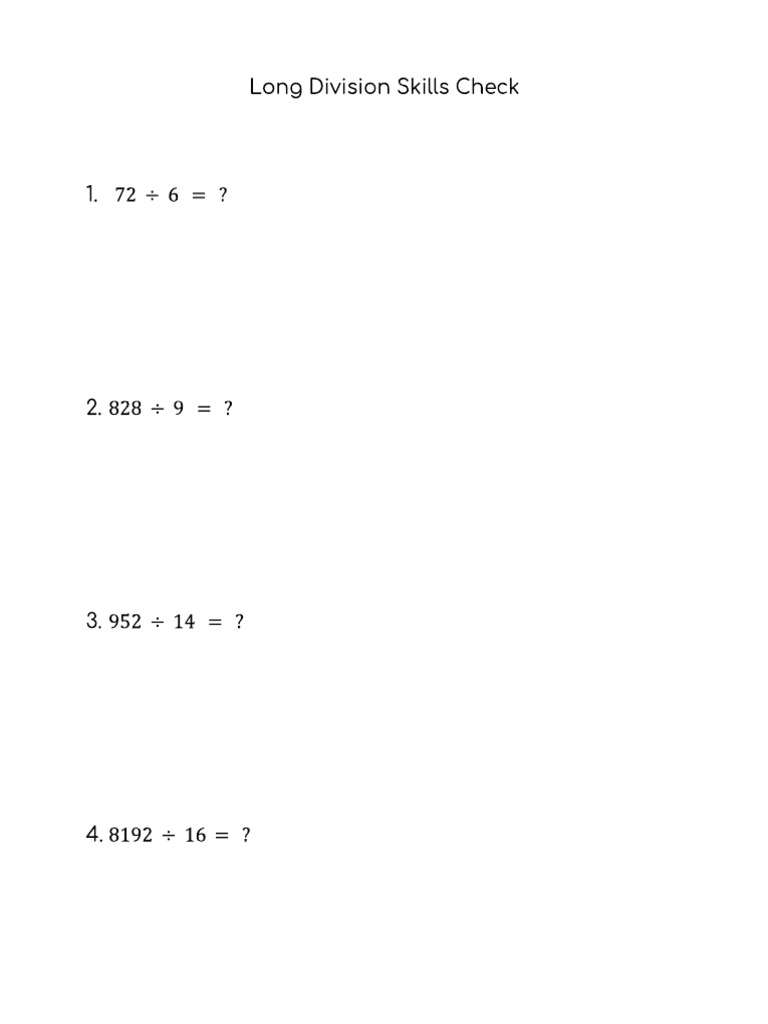 Division Assessment | PDF