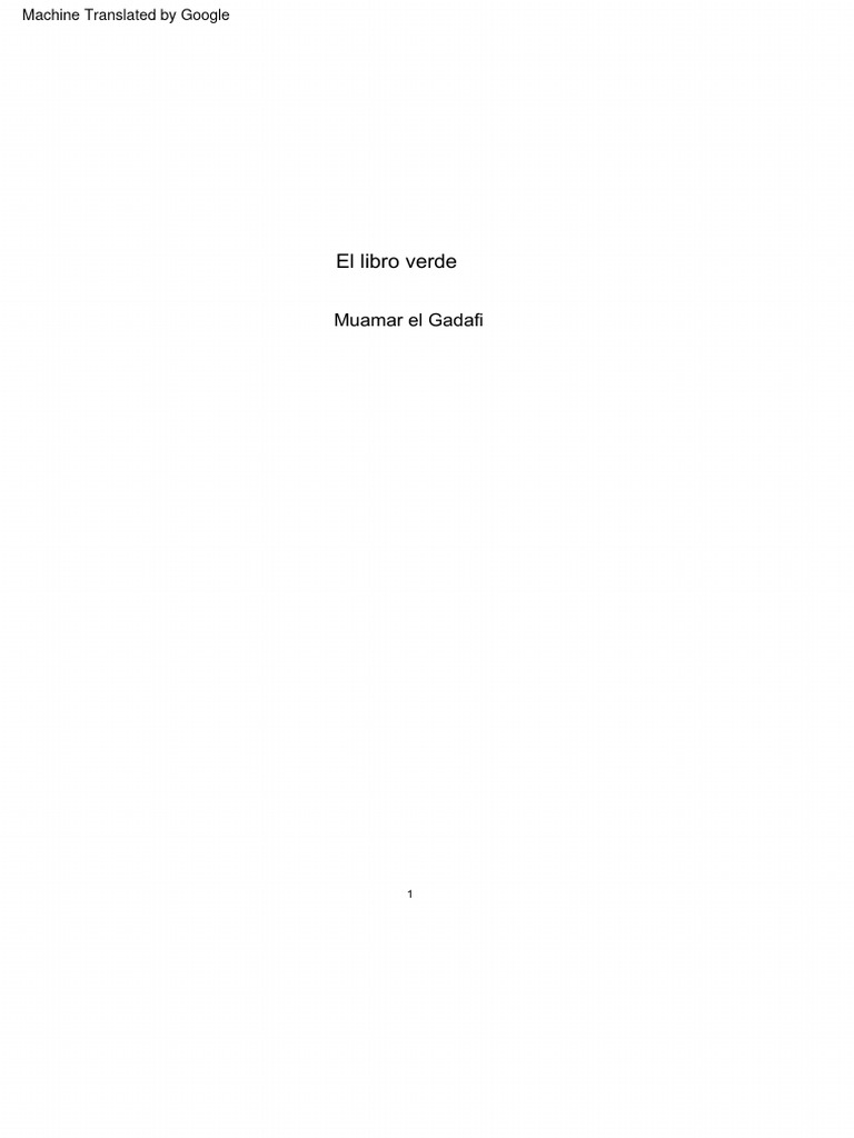 Gaddafi Green Book | PDF | Democracia | Ideologías políticas