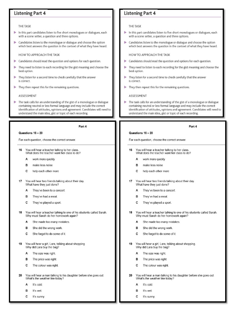 Listening Part 4 | PDF