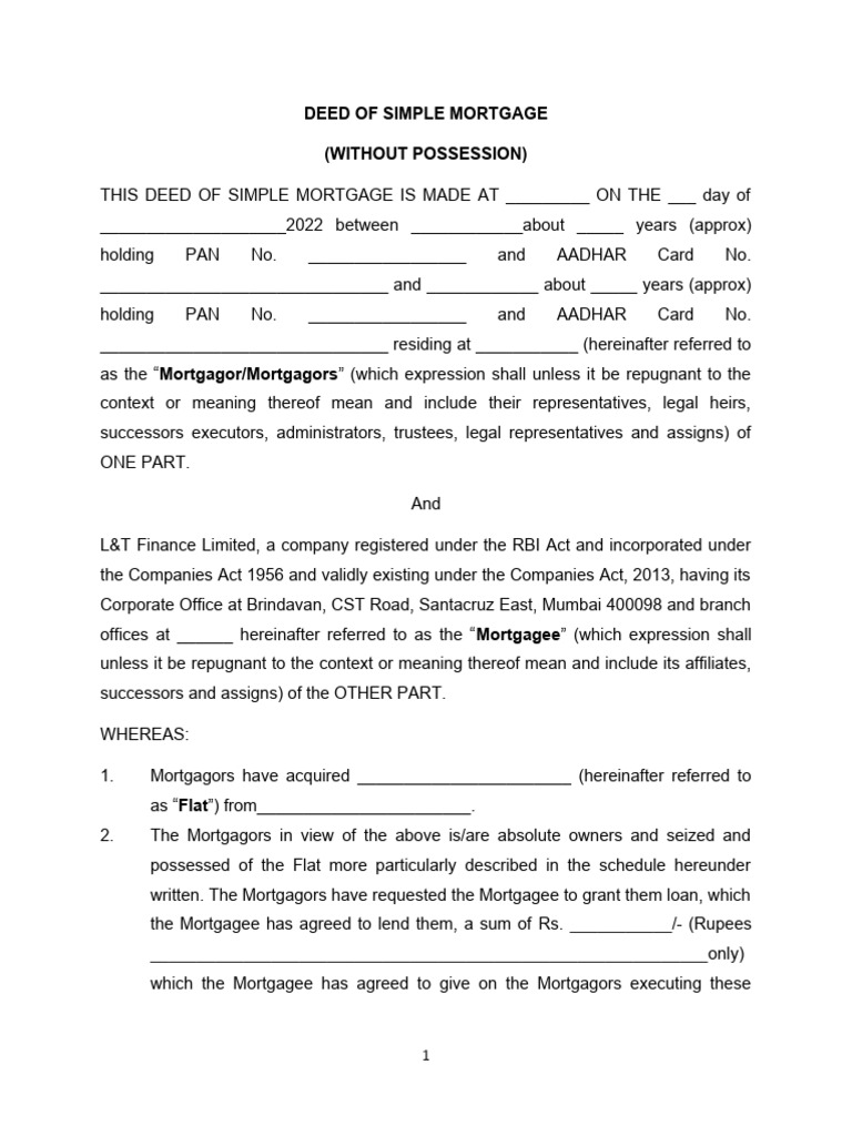 Barclays Residential Mortgage Deed | PDF | Mortgage Law | Mortgages