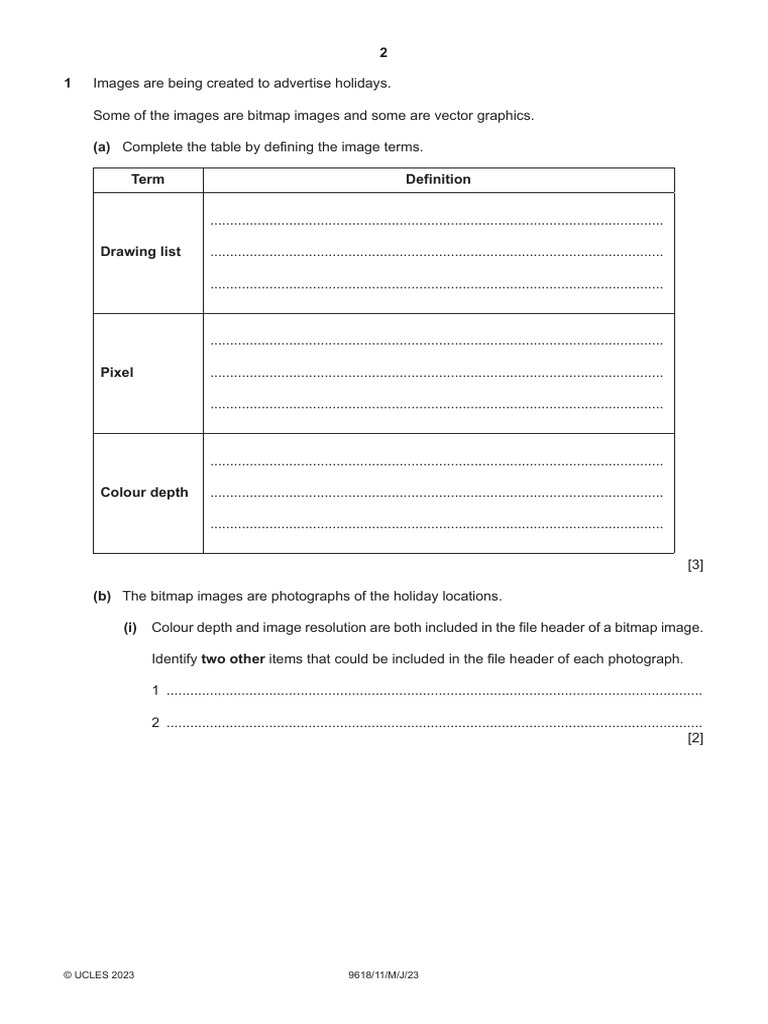 As And A Level Computer Science 9618 11 Paper 1 Theory Fundamentals May Jun 2023 Pdf 