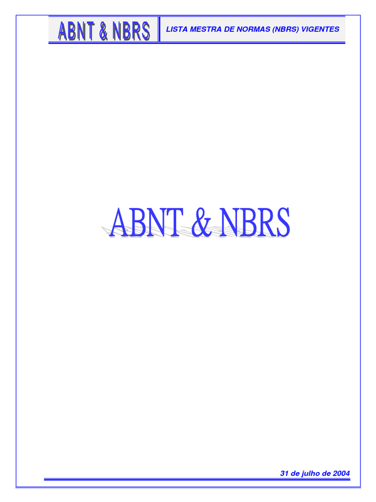 A1 - Índice Das Normas Abnt & Nbrs | PDF | Argamassa (alvenaria) | Concreto