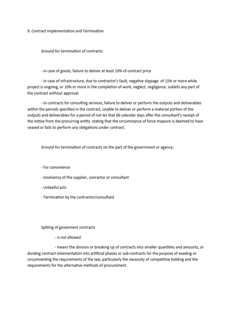Contract Termination and Procurement Methods | PDF | Procurement | Business