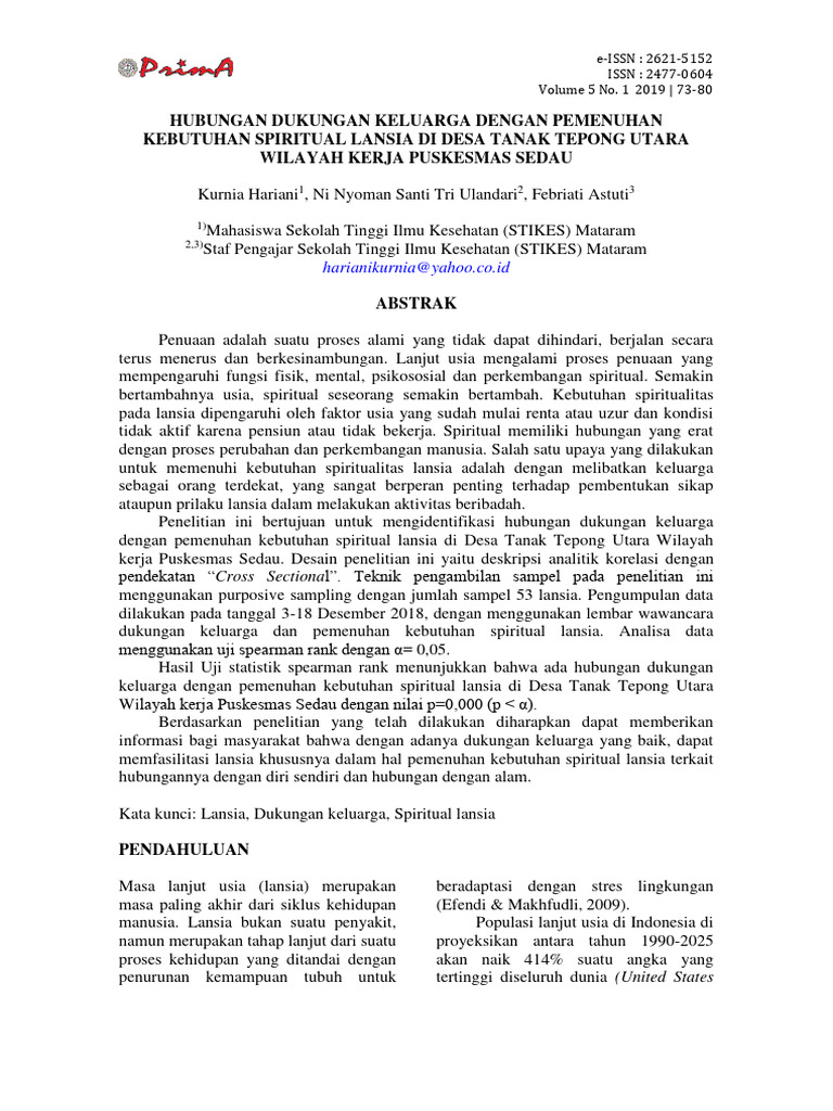 Hubungan Dukungan Keluarga Dengan Pemenu | PDF