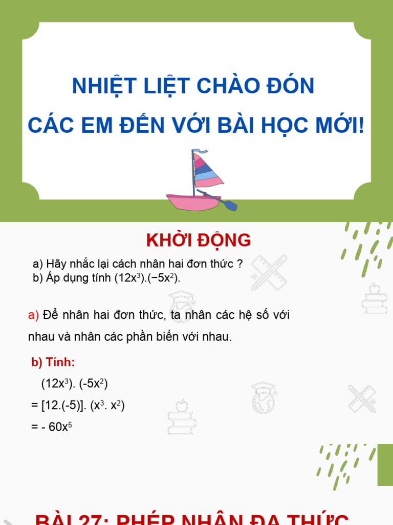 5 Bai 27 Phep Nhan Da Thuc Mot Bien 830bb | PDF