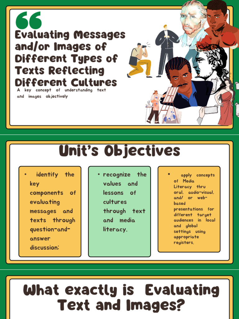 Evaluating Texts And Images Notes Pdf Experience Literacy