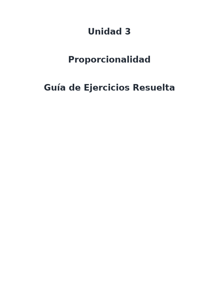 U3 GUIA de EJERCICIOS Proporcionalidad Resuelto | PDF