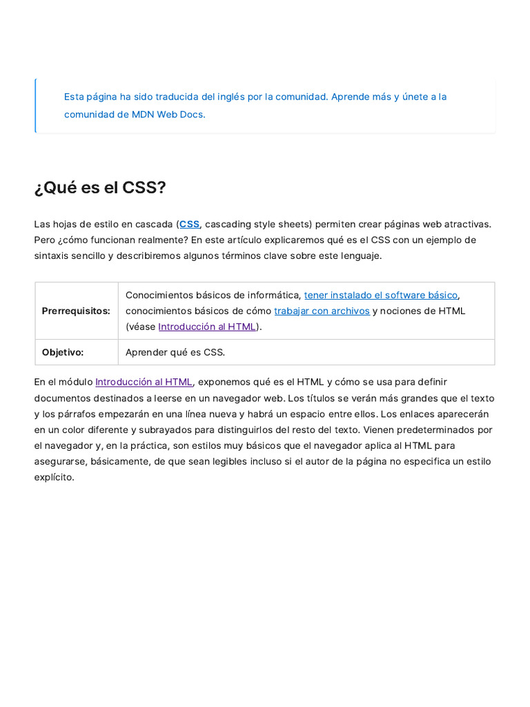 ¿Qué es el CSS_ - Aprende desarrollo web _ MDN | PDF | HTML | Red mundial ¿Qué es el CSS_ - Aprende desarrollo web _ MDN | PDF | HTML | Red mundial