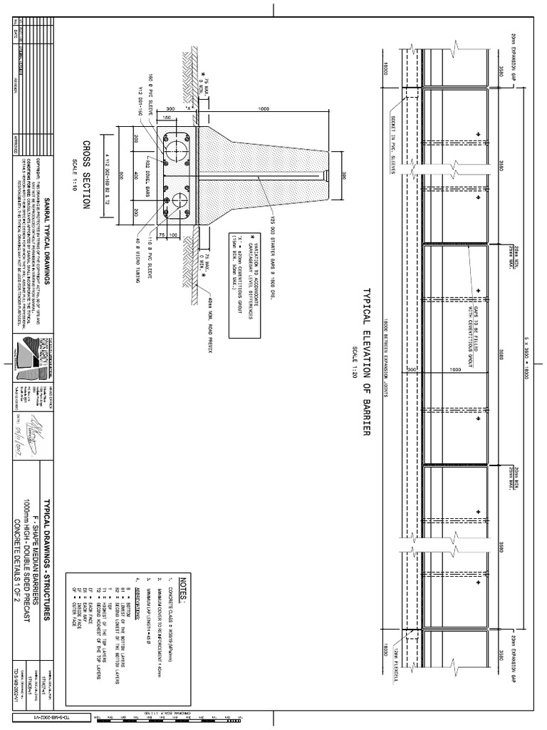 v1 TD S MB 2002 - F Shape - Median - Barriers | PDF