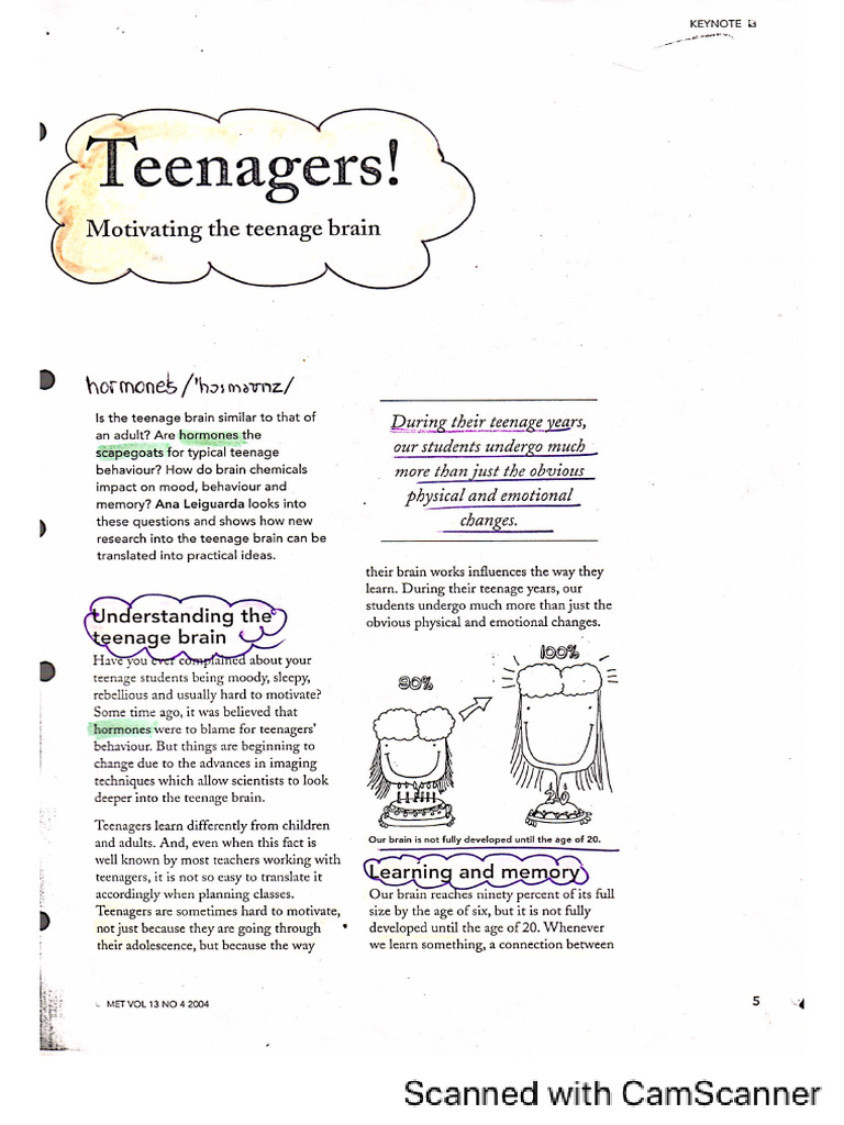 Teenagers! Motivating The Teenage Brain. | PDF