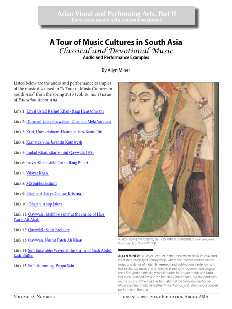 Audio and Performance Samples To Accompany The Feature Article A Tour ...