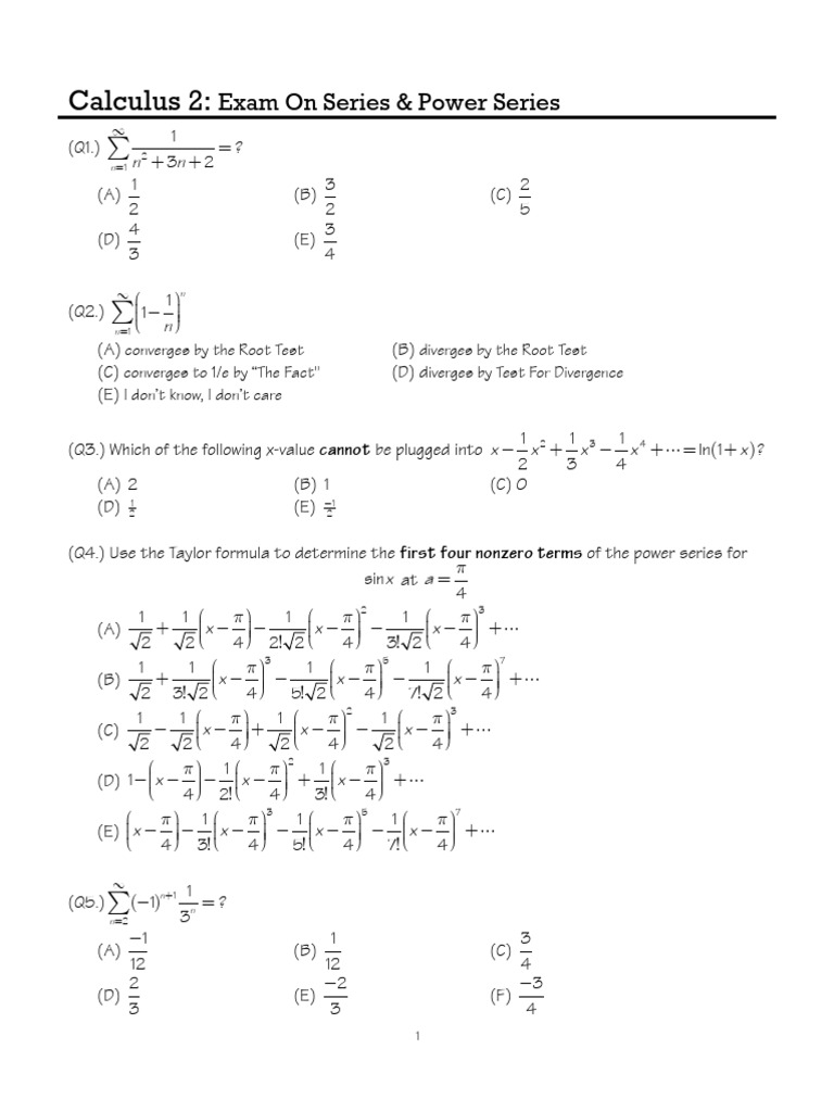Series & Power Series | PDF | Power Series | Mathematical Concepts